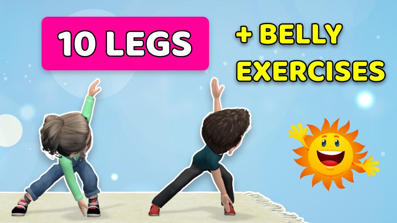 10 Legs and Belly Exercise For Children - Get Fit! - YouTube