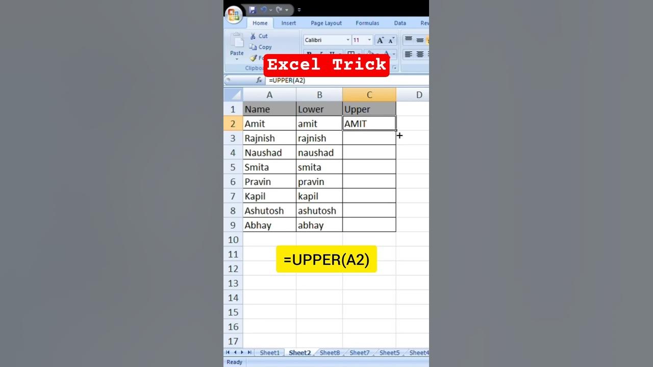 Lower and Upper case in Excel #excel #exceltips #exceltricks - YouTube