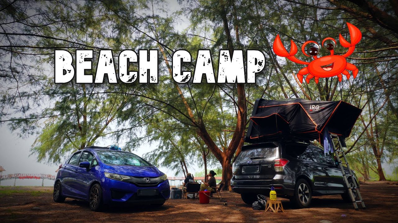 CATCHING Baby CRABS, Car Camping at the beach | Pantai Cahaya Negeri ...