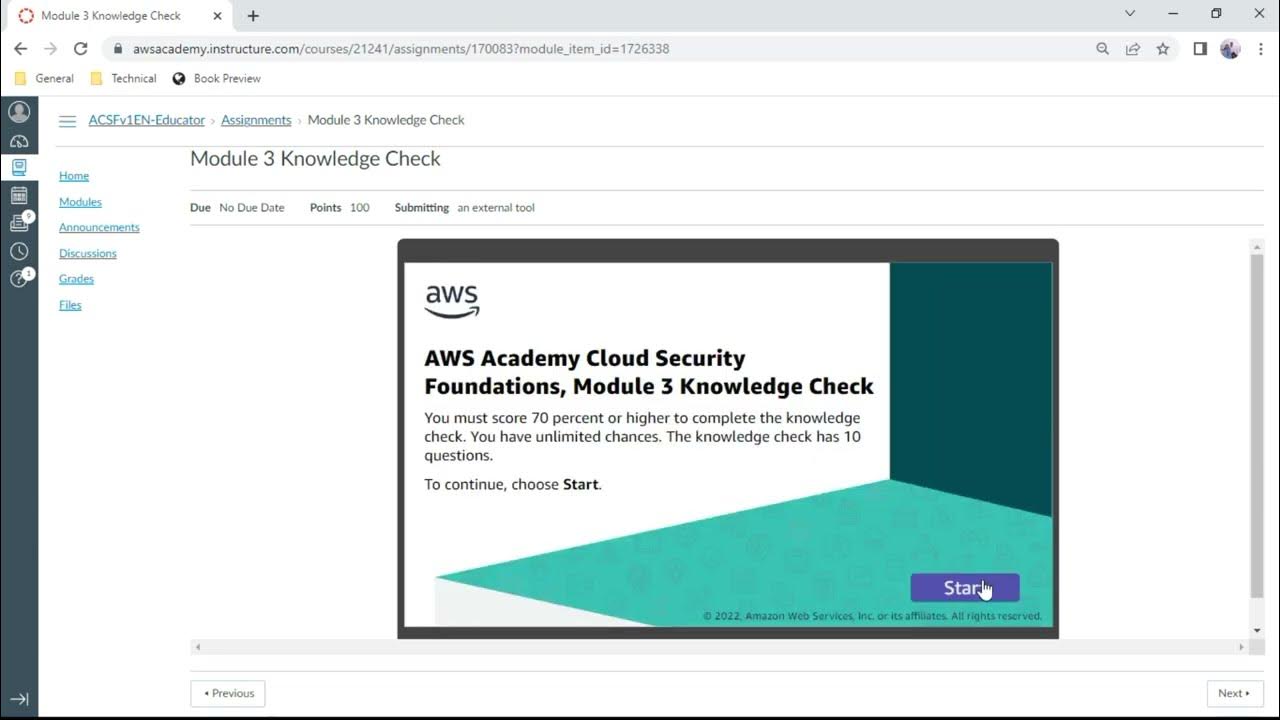 AWS Security Foundations Module 3 - Knowledge Check - Anand K - YouTube