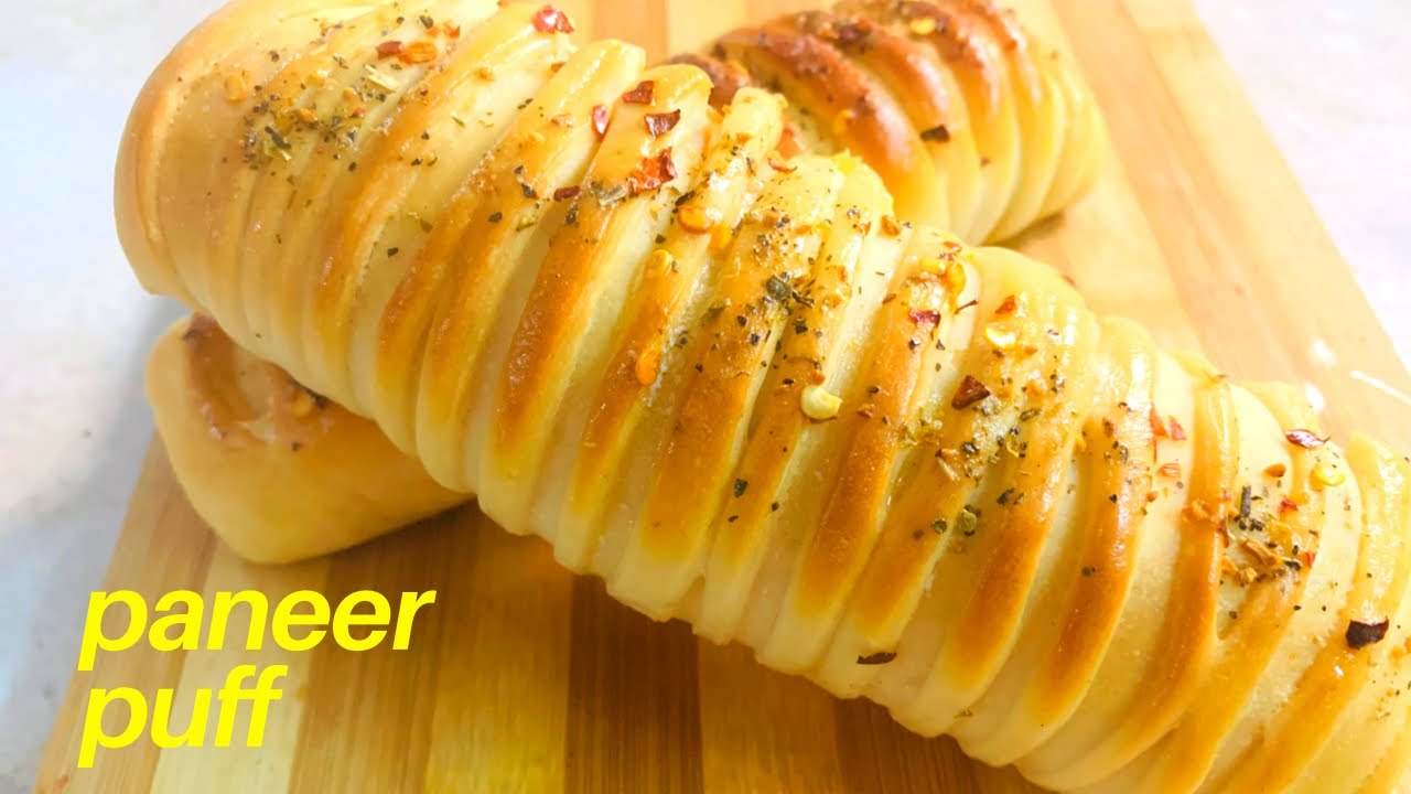 Paneer wool Puff | Paneer roll | Stuffed Bread | Cheese Puff - YouTube