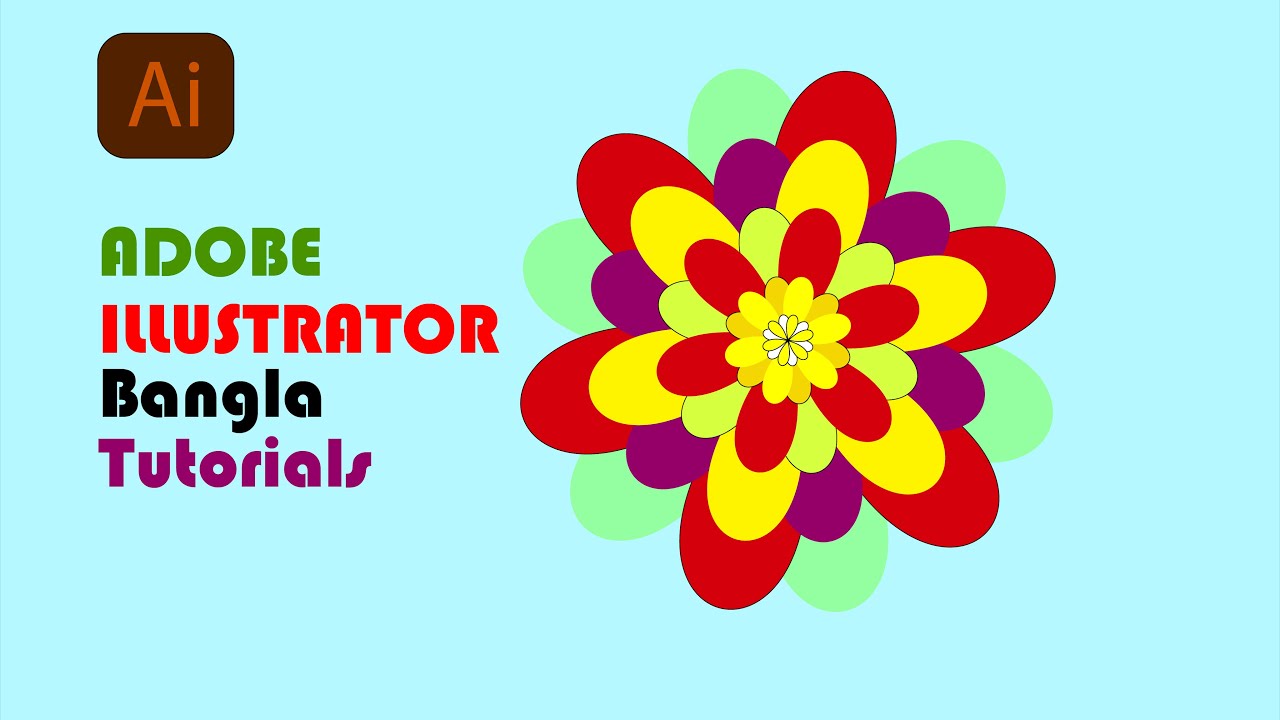 Flower Design Adobe Illustrator Bangla Tutorials | Graphic design | - YouTube