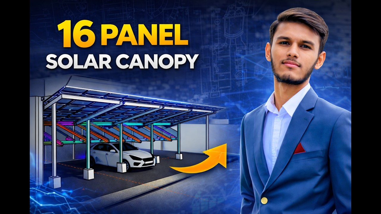 olar Car Parking Design | 16 Panel Structure | SketchUp Solar Canopy ...