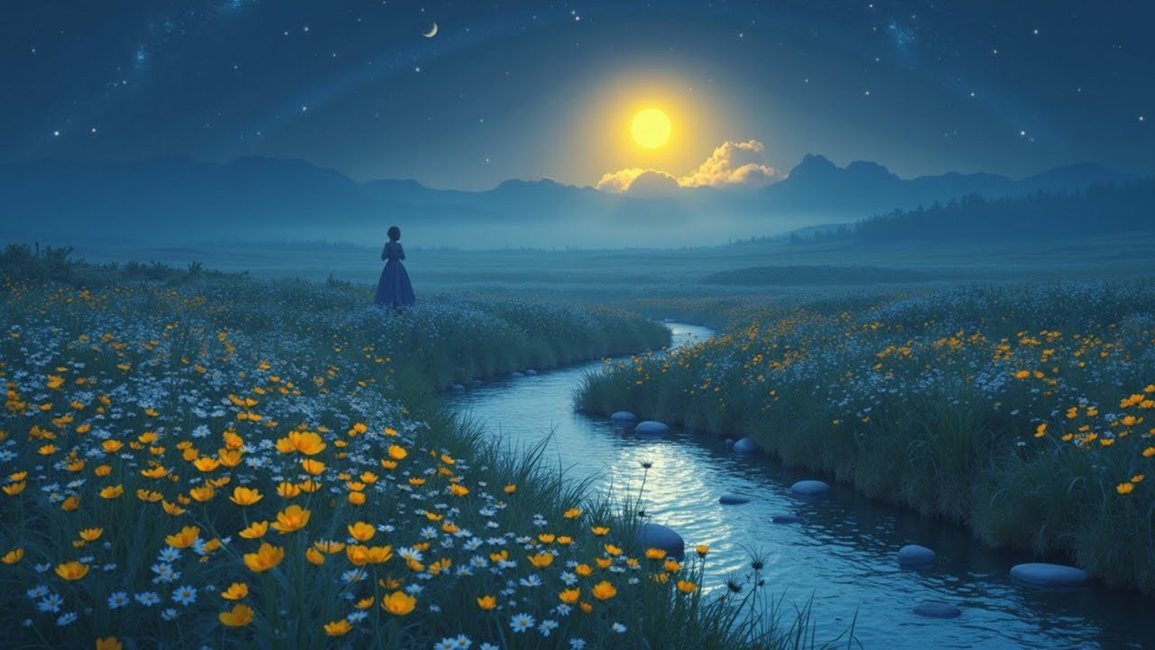 Night Ambient Sounds - Crickets River & Moonlight - Deep Sleep and ...