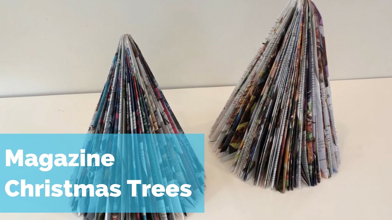 DIY Magazine Christmas Trees - Simple kids Holiday Activity - YouTube
