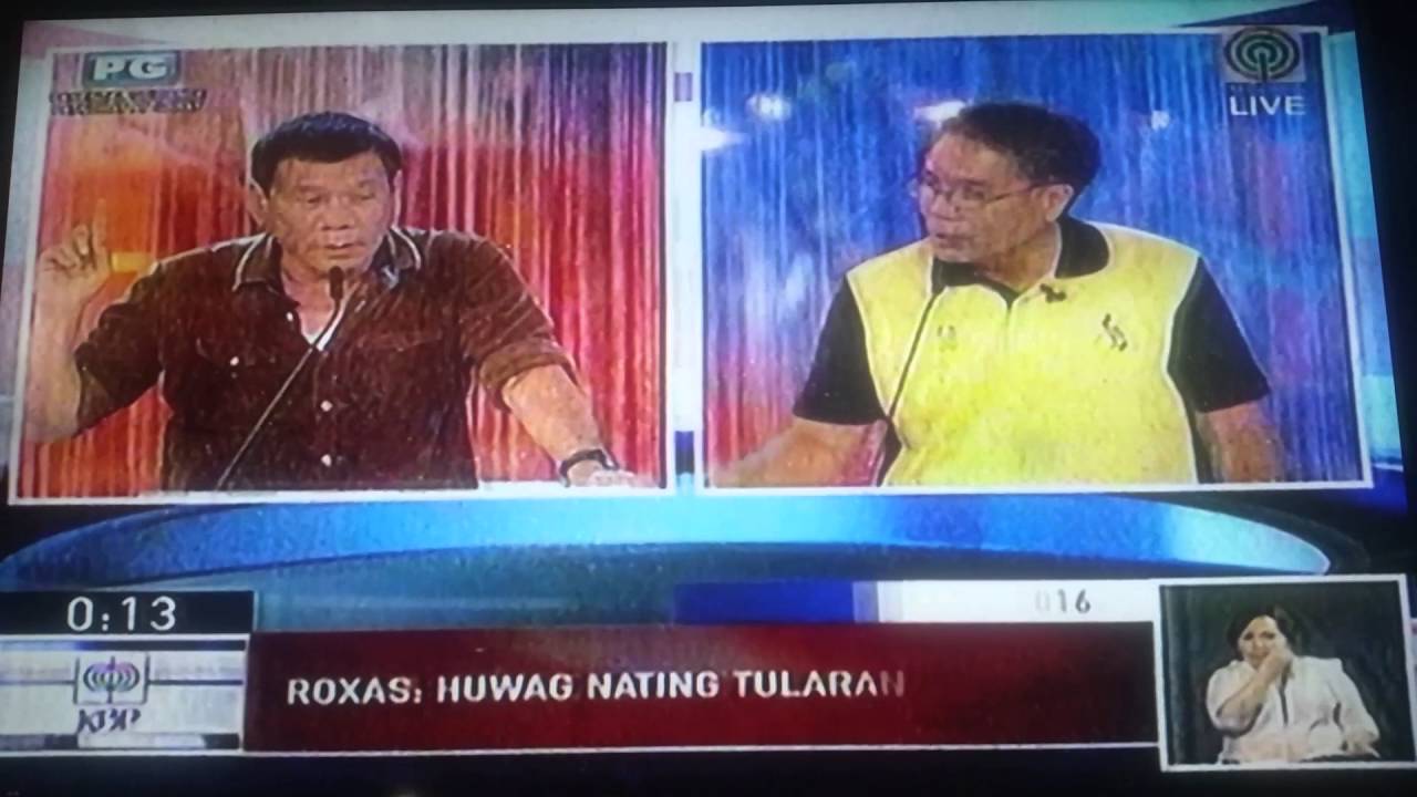 Debate 2016 duterte vs mar roxas - YouTube