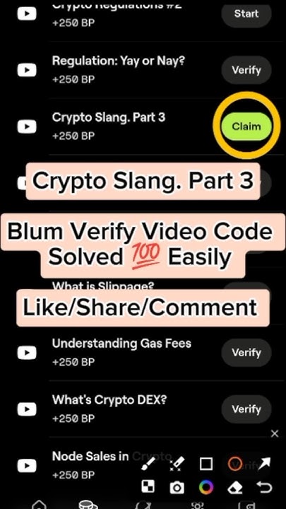 Crypto Slang. Part 3 | Blum Verify Video Code Solved 💯 Easily | Paws | Blum | #blum #paws # ...