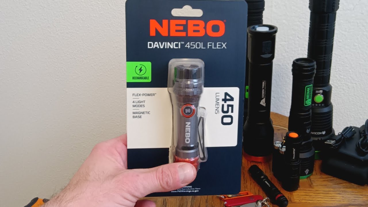 Hybrid Power Flashlight! NEBO DAVINCI 450L FLEX - YouTube