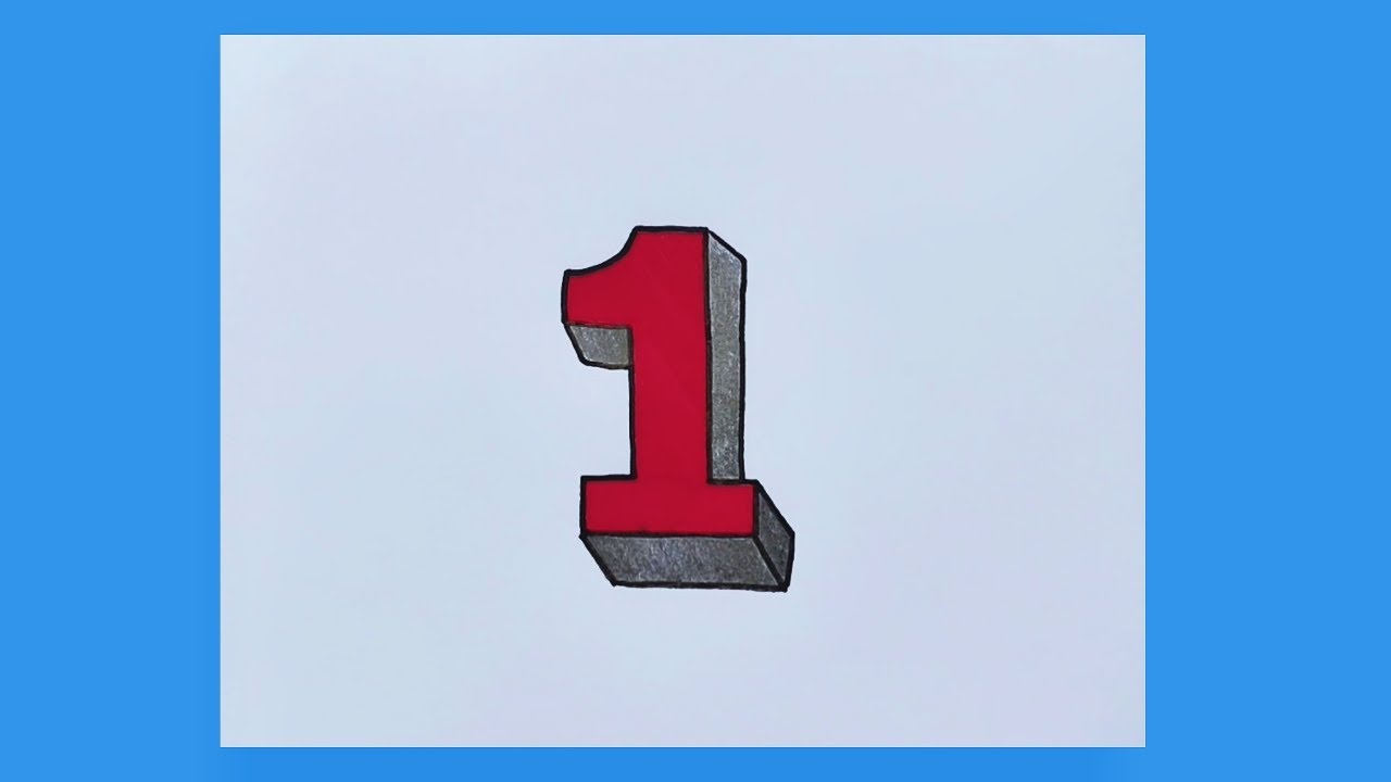 How to draw cartoon number 1. Easy and Quick ideas number of One - YouTube