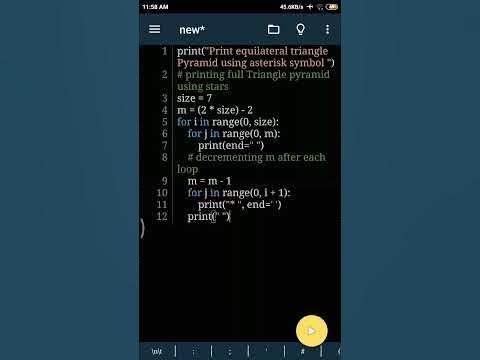 Equilateral ∆ Pattern In Python - YouTube
