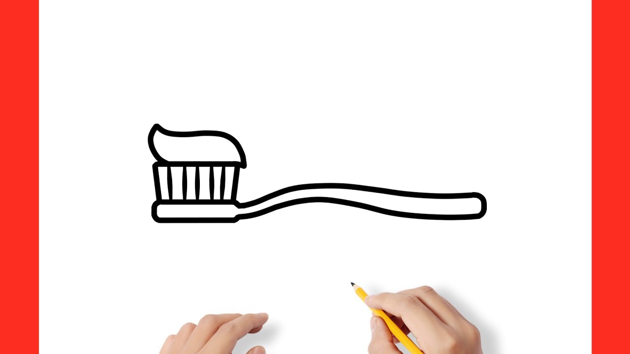 How to draw a TOOTHBRUSH step by step / drawing toothbrush with ...