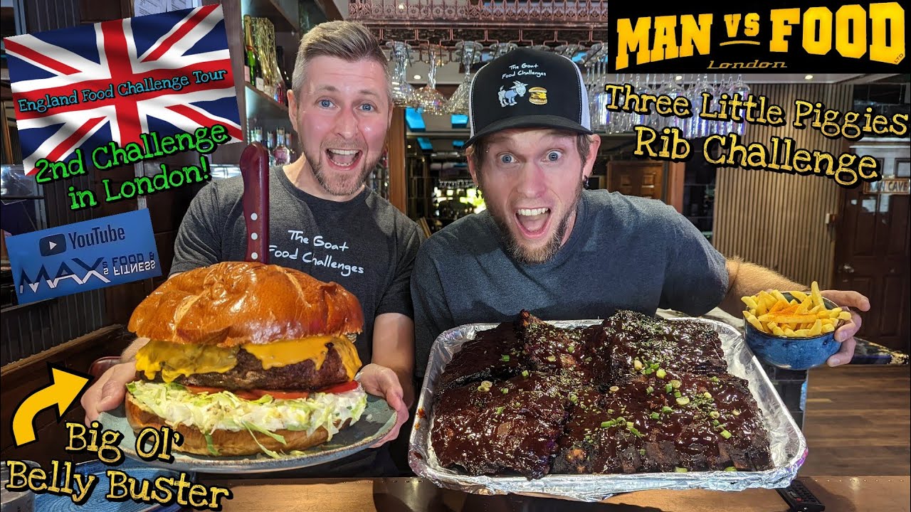 Episode 199: Man vs Food Three Little Piggies Rib Challenge | UK Mini ...