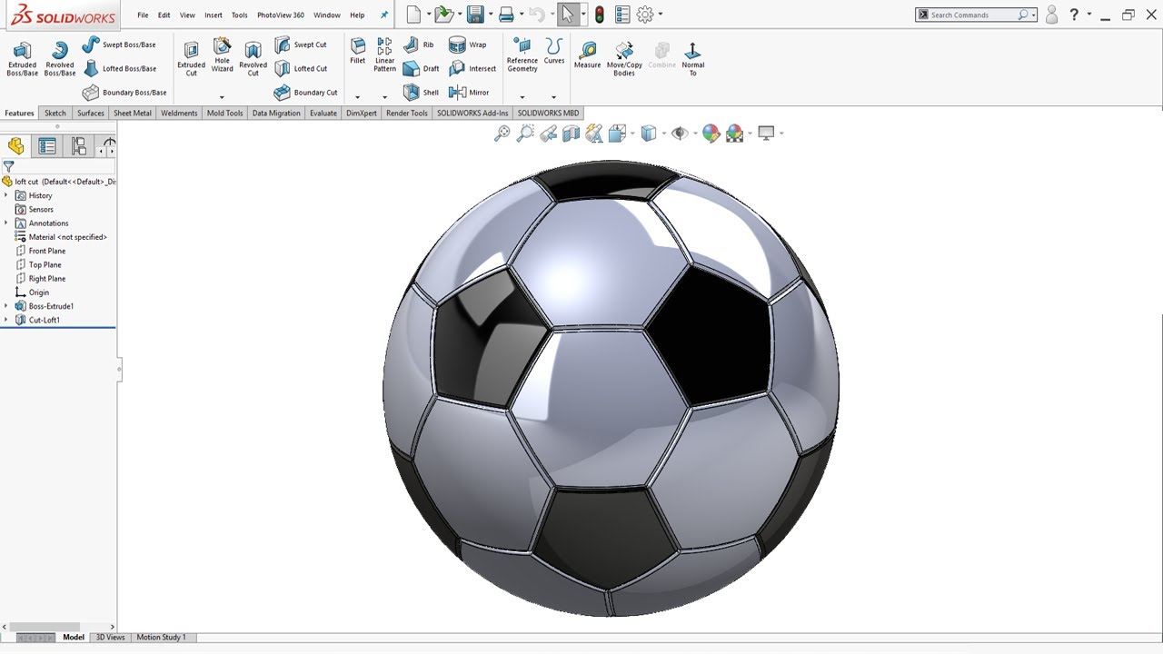 SolidWorks Tutorials | Design Soccer Ball in solidworks - YouTube