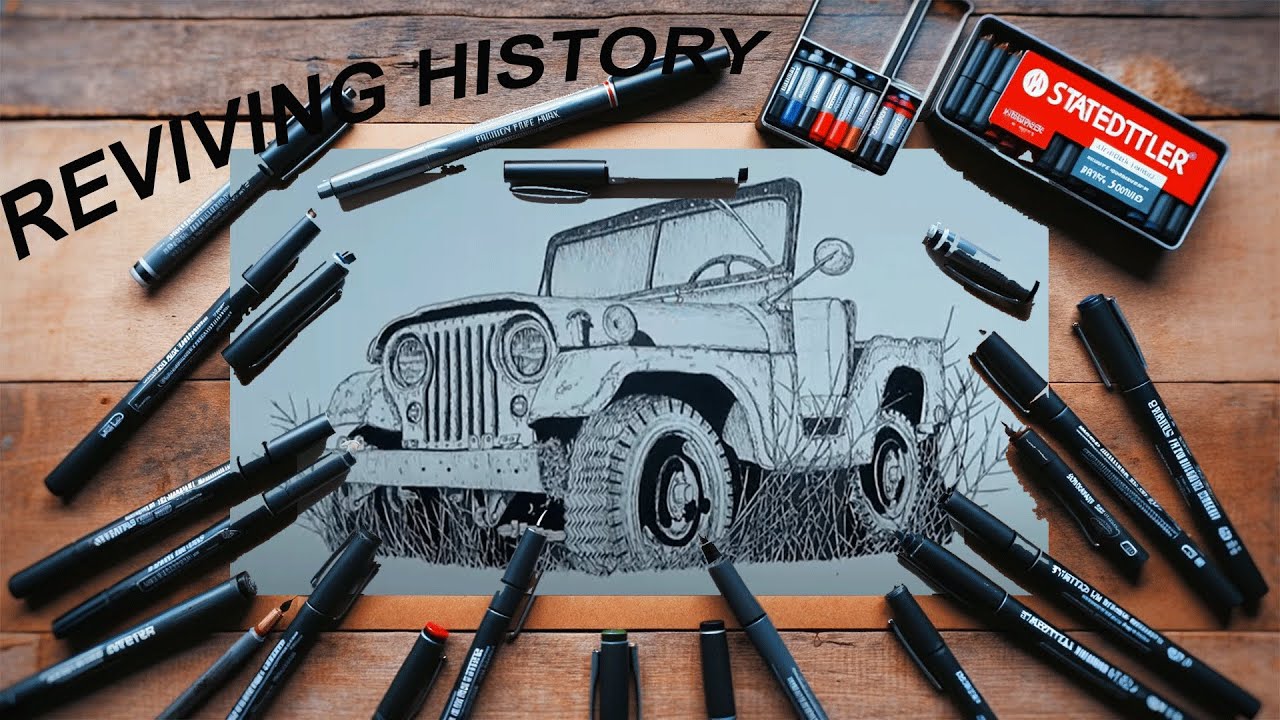 Reviving History: Drawing an Old Abandoned Jeep with Staedtler Fineline ...