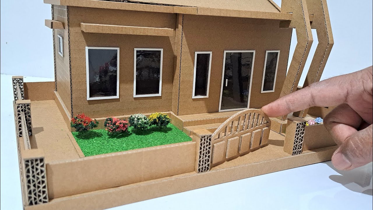 CARA MEMBUAT PAGAR RUMAH DARI KARDUS #224 RUMAH MINIATUR - YouTube