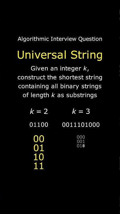 Universal String Problem #euleriancycle #graphs #algorithms #coding #interview #graphtheory ...