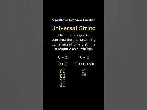 Universal String Problem #euleriancycle #graphs #algorithms #coding #interview #graphtheory ...