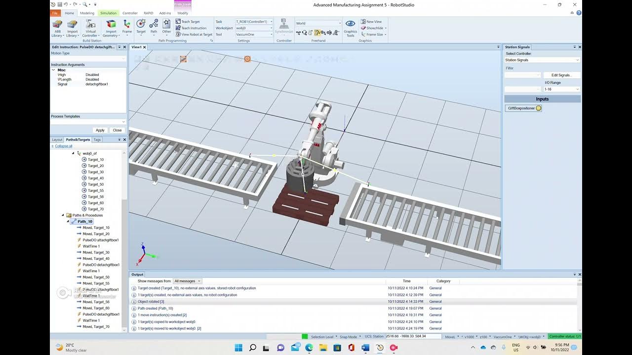 Advanced Manufacturing Assignment 5 RobotStudio Simulation - YouTube