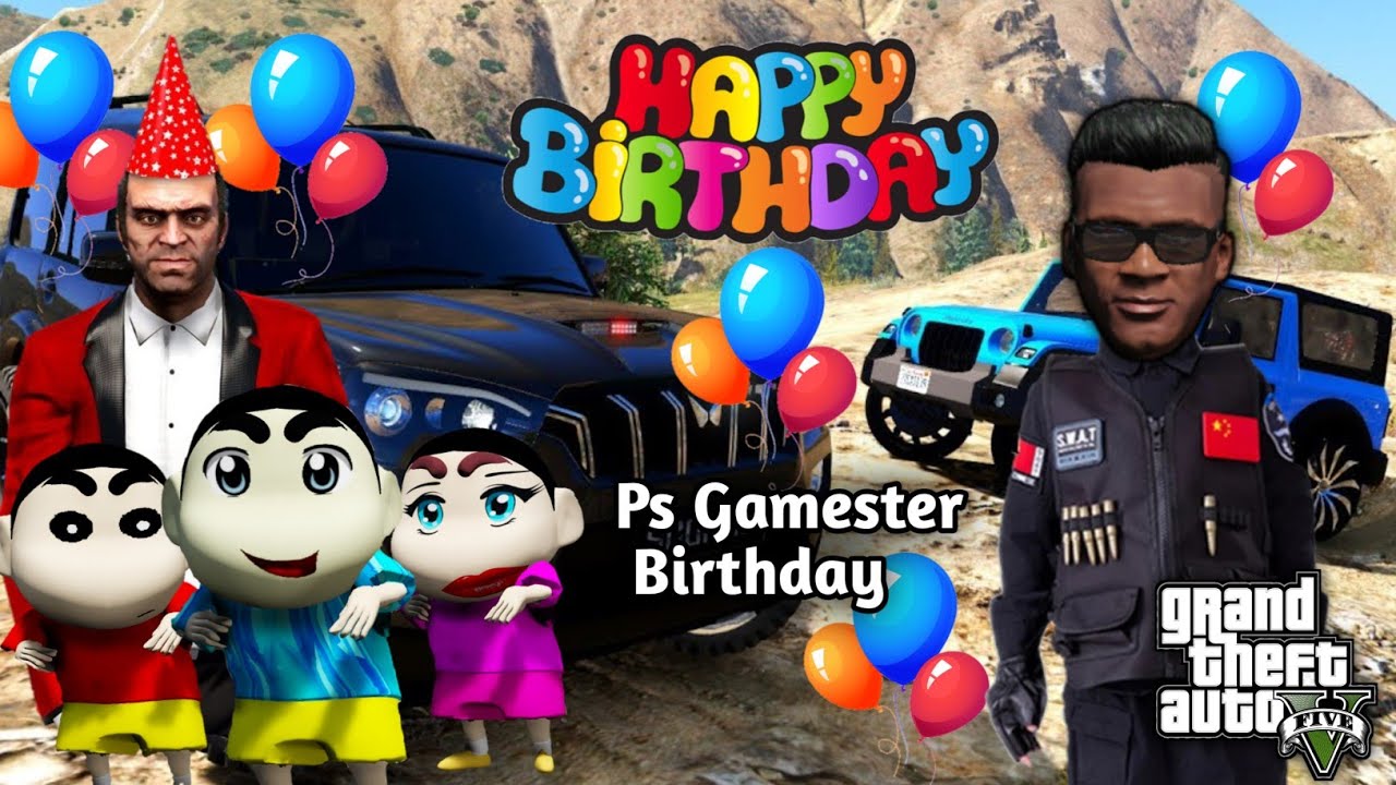 GTA 5: Shinchan Celebrating Ps Gamester 's Birthday 🎉🎈Franklin Under ...