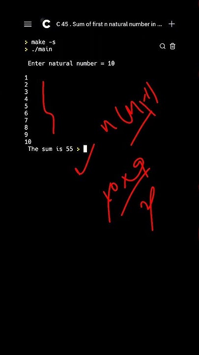 #C45 Sum of First N Natural Number in C Programming - YouTube