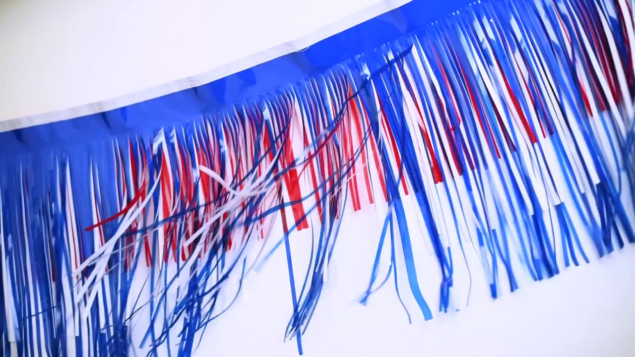 Vinyl Fringe - 15" x 10' - Red, White, and Blue - YouTube