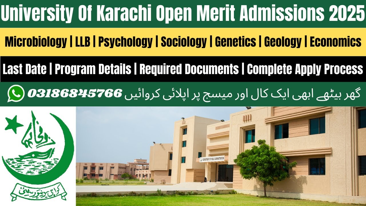 University of Karachi Admissions 2025 | UOK Admission 2025 | Karachi ...