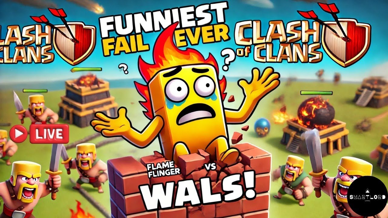 🔥 Funniest Flame Flinger Fail Ever! 😂 | Clash of Clans War LIVE - YouTube