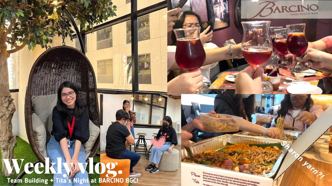 WORK VLOG: Team Building *SUPER SAYA* + Tita's Night at BARCINO BGC! 🥃💐 | syndayvlogs - YouTube