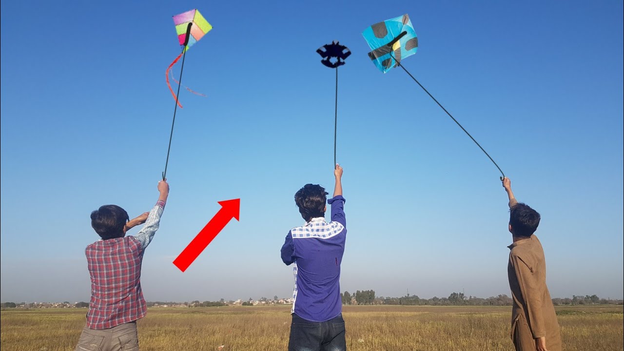 Chamgadar kite vs Colourful gudda in sky - YouTube