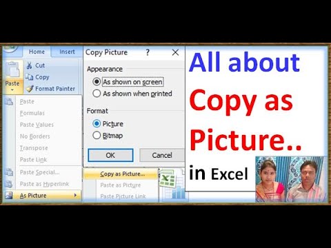 All about Copy as Picture ,Excel, as shown on screen, as shown when ...