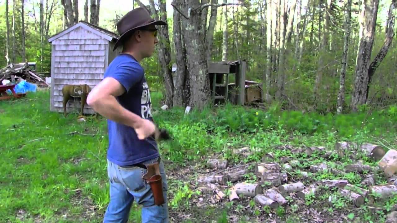 Jon shoots quick draw with wax bullets 3 - YouTube