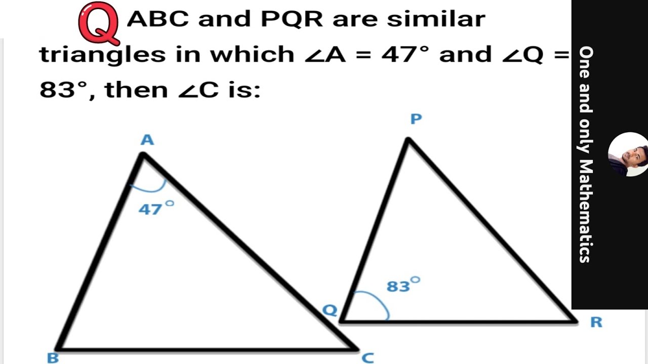 Similar Triangles Based Question || ABC and PQR are similar triangles ...