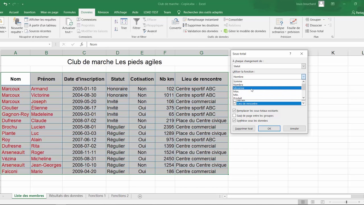 Ms-Excel | Module #9 - Exercice 9-2. Sous-totaux - rappel amical - YouTube