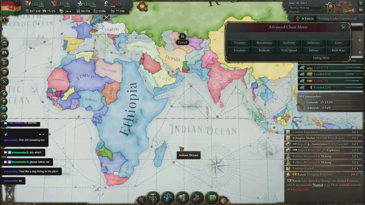 Victoria 3 Ethiopia Console Command Gameplay Pt 26 - YouTube