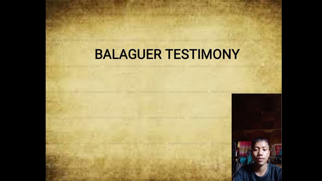 CHAPTER 3: TESTIMONY OF BALAGUER - YouTube