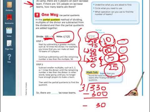 Go Math 4.8 Divide Using Partial Products - YouTube