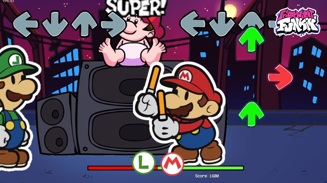 Friday Night Funkin. PICO but Mario and Luigi and Baby Mario Skin mod ...