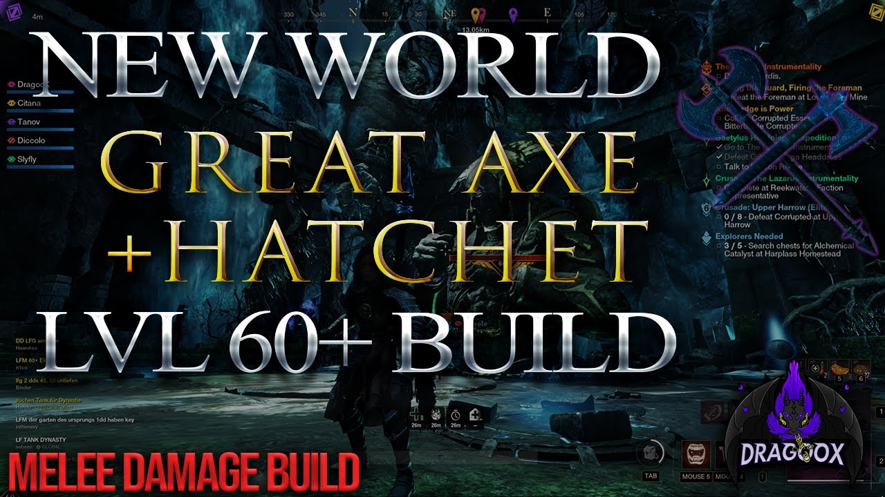 New World: GREAT AXE + HATCHET BUILD!!! - LvL 60+ PvP/PvE Build + SOLO ...