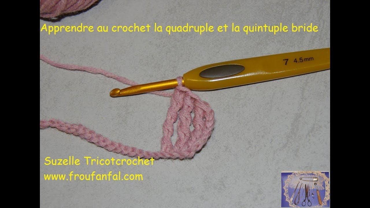 TUTO débutant crochet quadruple et quintuple bride - YouTube