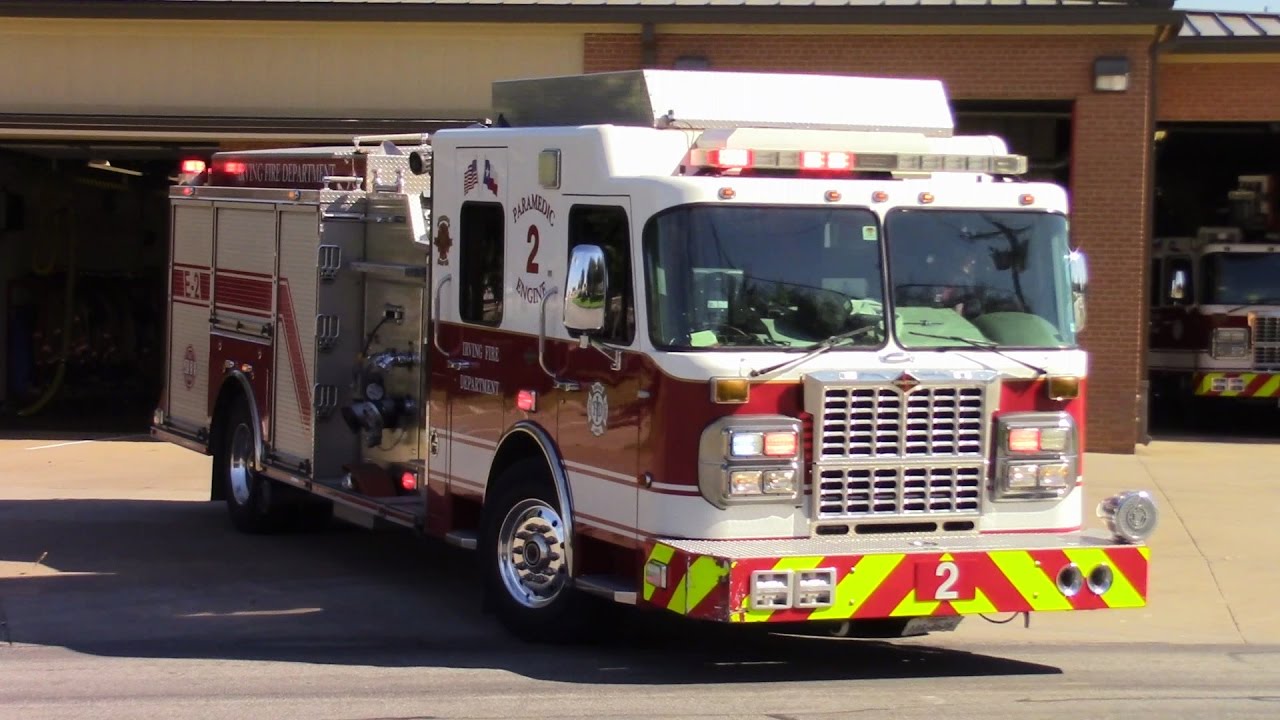 Irving Fire Dept. Engine 2 & Medic 2 Responding - YouTube
