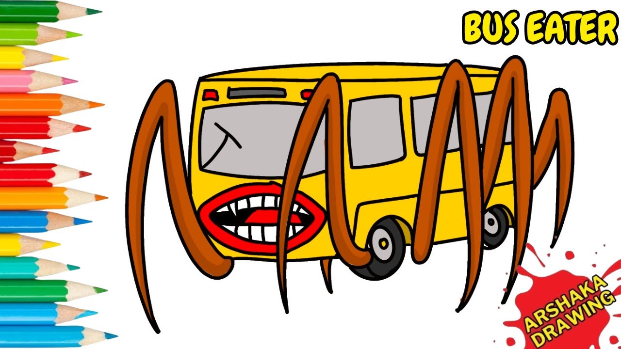 How to Draw A Bus Eater Easy | Arshaka Drawing - YouTube