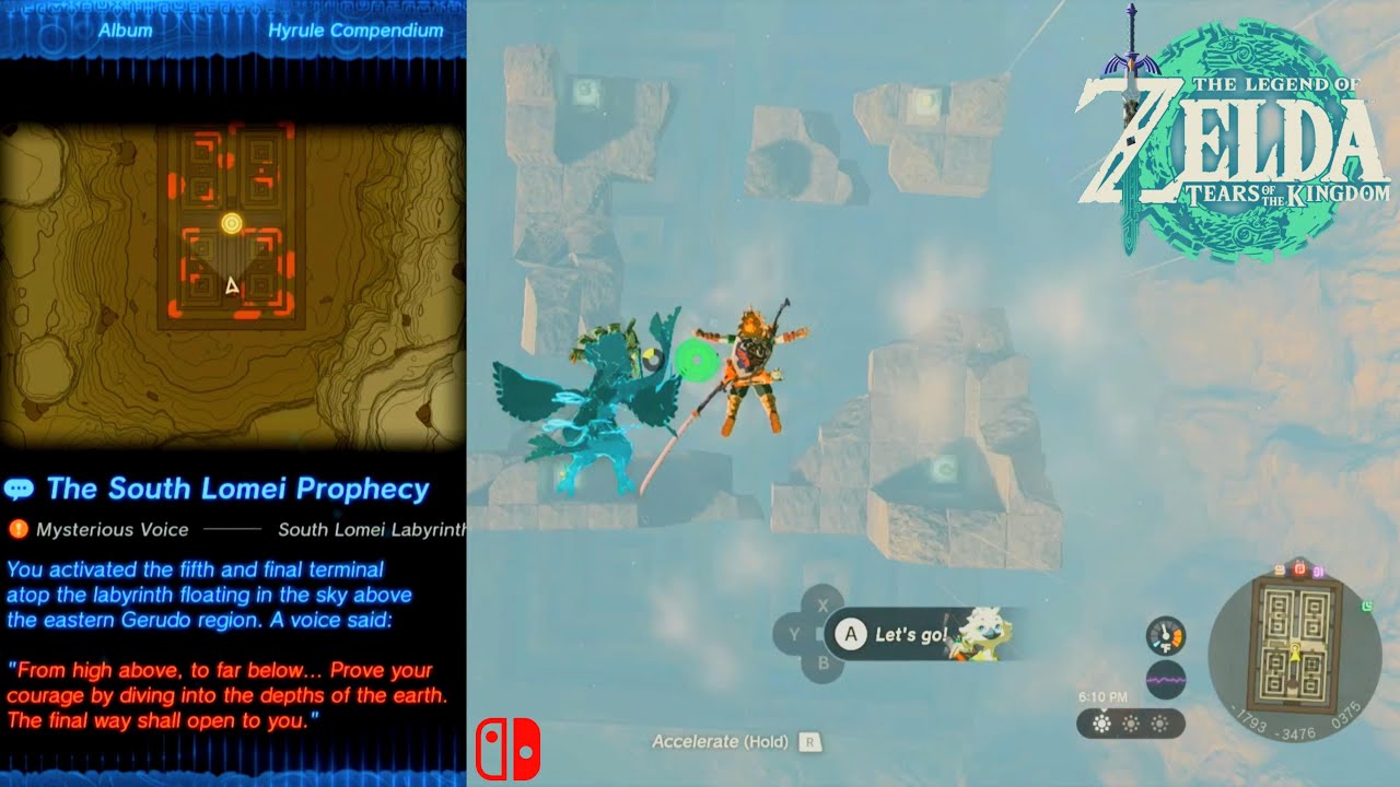 Legend of Zelda TOTK - The South Lomei Prophecy & Find 4 Terminal Maze ...