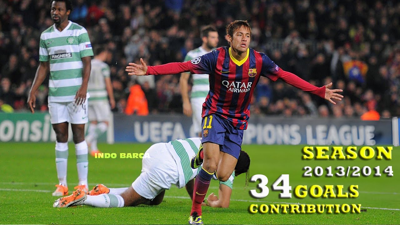 Neymar First Season At Barcelona All 34 Goals Contribution - YouTube