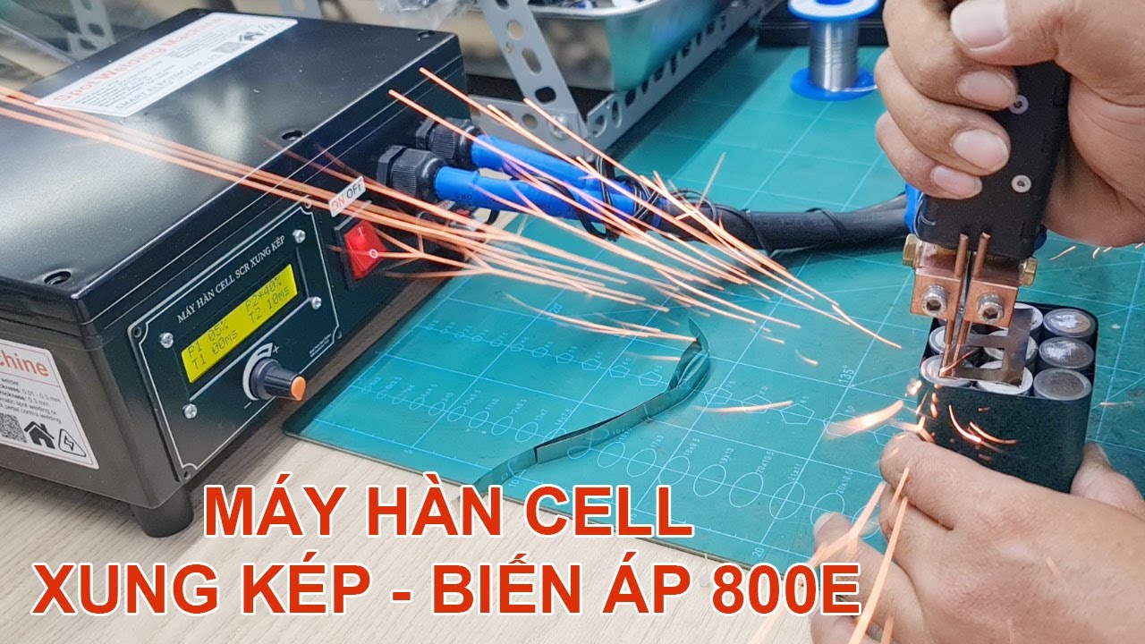Test máy hàn cell pin biến áp 800E mạch xung kép BTA100A - Dual Pulse ...