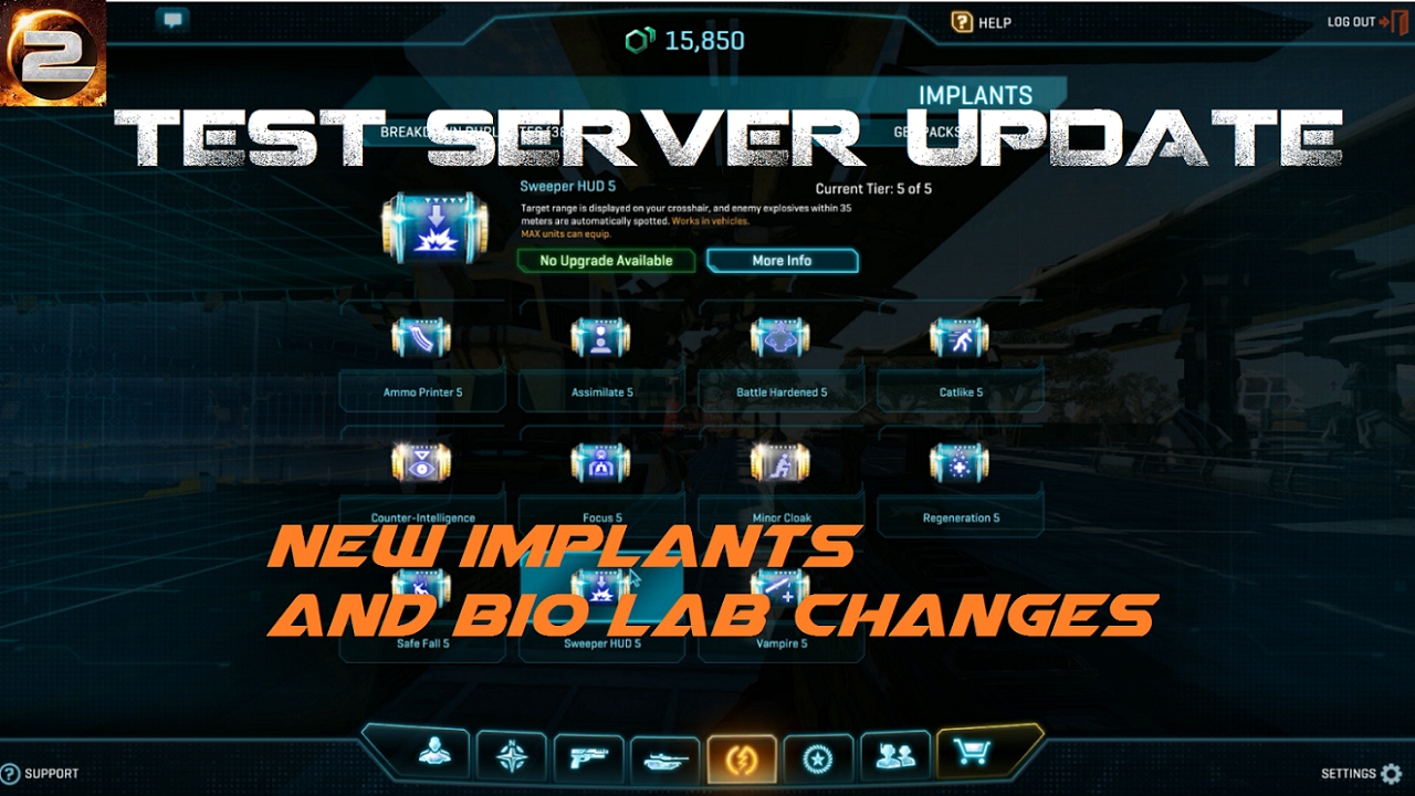 PlanetSide 2 Test Server Updates New Implant System, NSX TANTO, Bio Lab ...