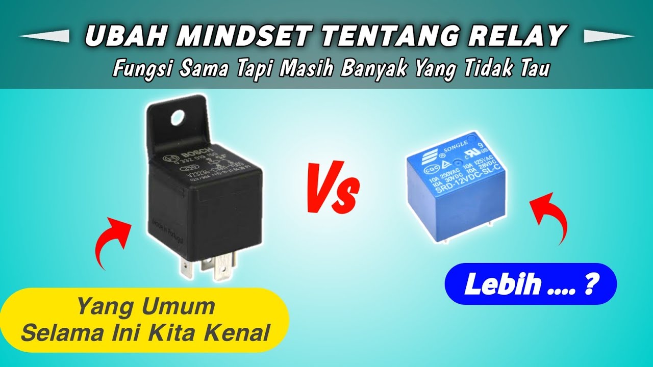 Perbedaan RELAY 4 KAKI (mobil/motor) dan RELAY 5 KAKI 12 VOLT. - YouTube