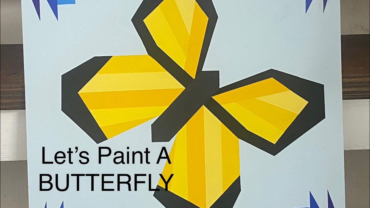 Barn Quilt: How to Draw a Yellow Butterfly #FREE PATTERN Video #64 ...