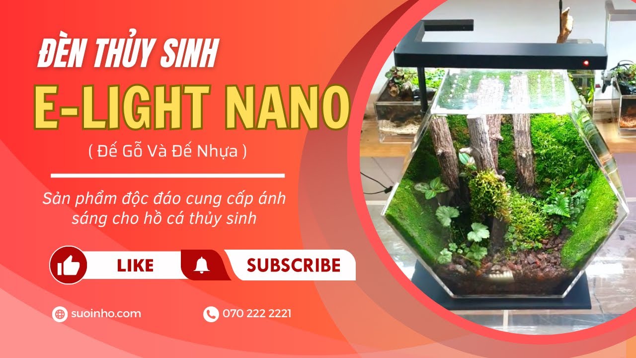 Đèn thủy sinh E-Light Nano Nhựa ABS có đế phẩm độc đáo tạo điểm nhấn ...