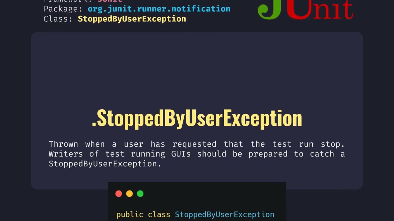 Org Junit Runner Notification StoppedByUserException With Example YouTube Org Junit Runner Notification StoppedByUserException With Example YouTube
