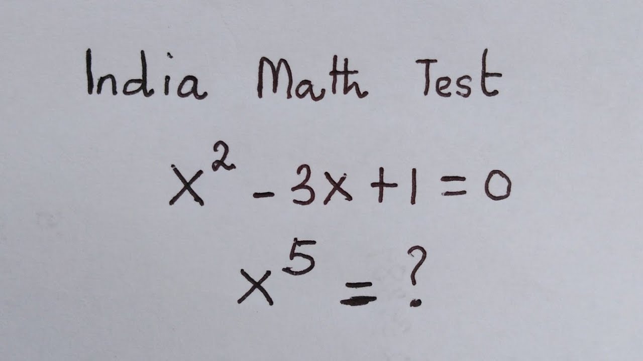 India Math Test problem | Can you solve ? - YouTube